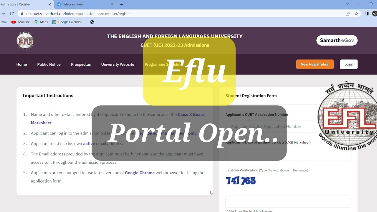 Eflu portal Open||Eflu registration portal||Eflu UG portal|| #eflu ...