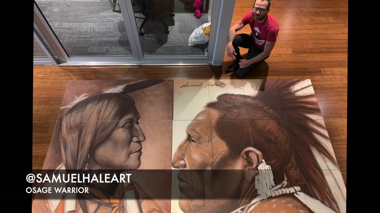 SAMUEL HALE ART - OSAGE WARRIOR PAINTING TIME LAPSE - YouTube