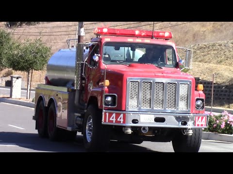 *FIRST CATCH* LACoFD Water Tender 144 and LASD responding *RARE* - YouTube