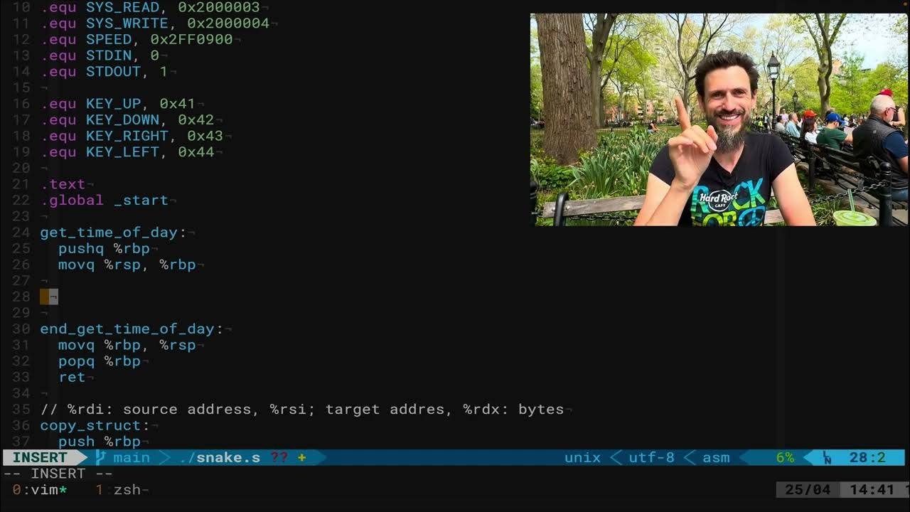 Building Snake in x86_64 Assembly on macOS – Part 4 (Easter Special) - YouTube