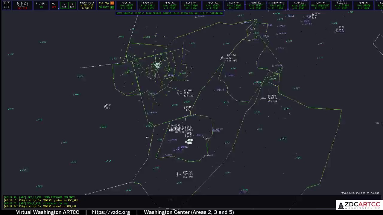 VATSIM ATC - Washington Center - YouTube