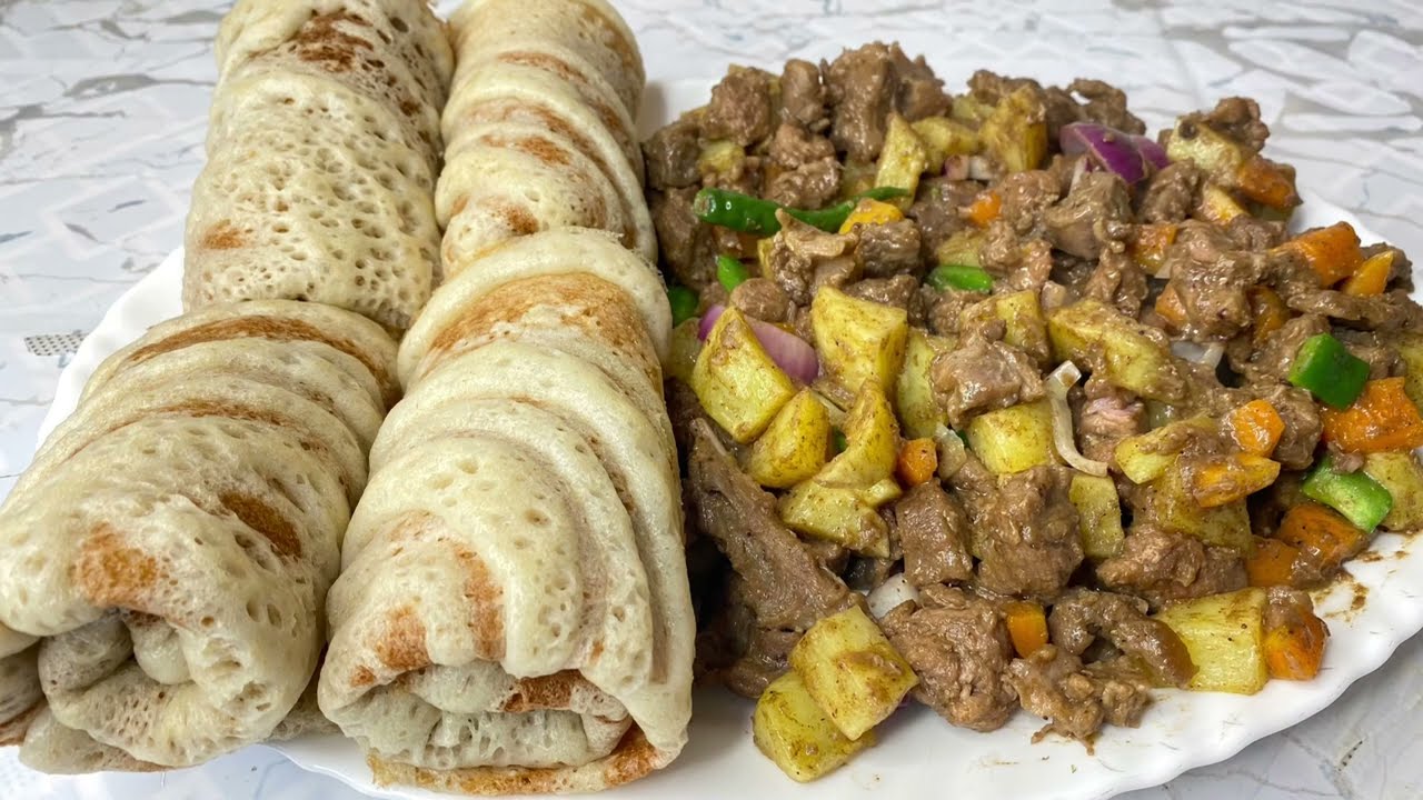 Canjeero Qamadi Lagasameyey oo Nafaqeesan IYO Maraq aad u Macaan😋 - YouTube