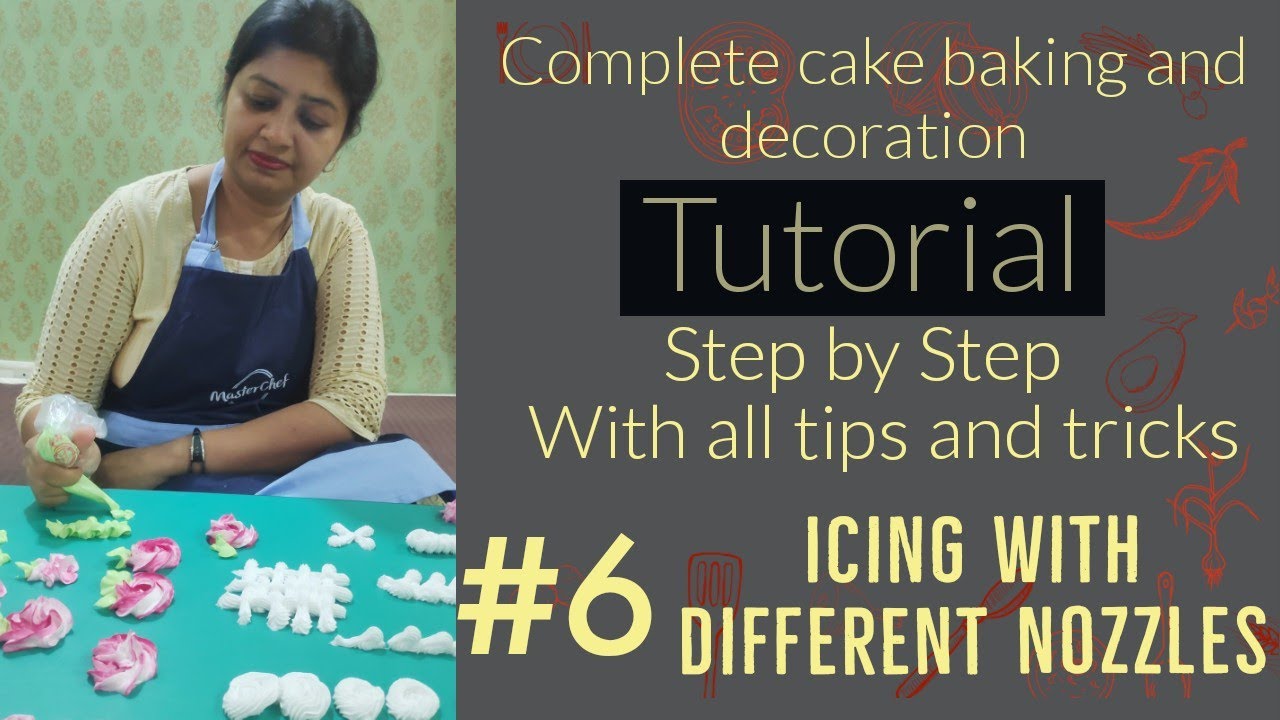 Cake tutorial for beginners | cake decorating nozzle designs | Piping ...