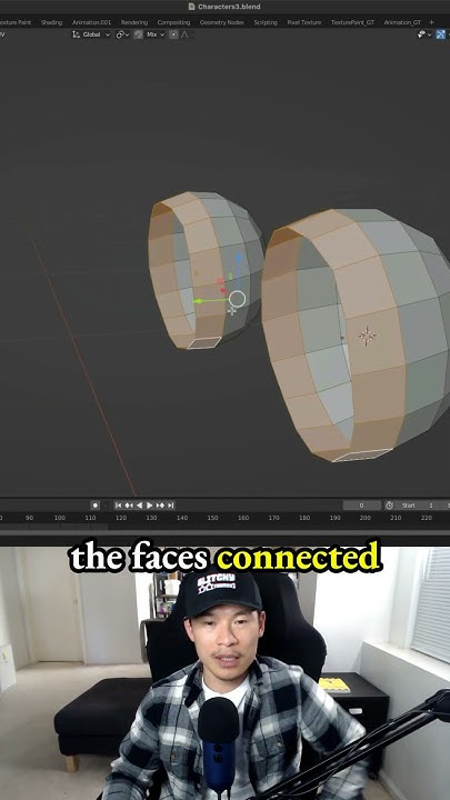 Selecting Faces in X-Ray Mode for Efficient Modeling - 3d game character in Blender - 3.2 Mouse ...