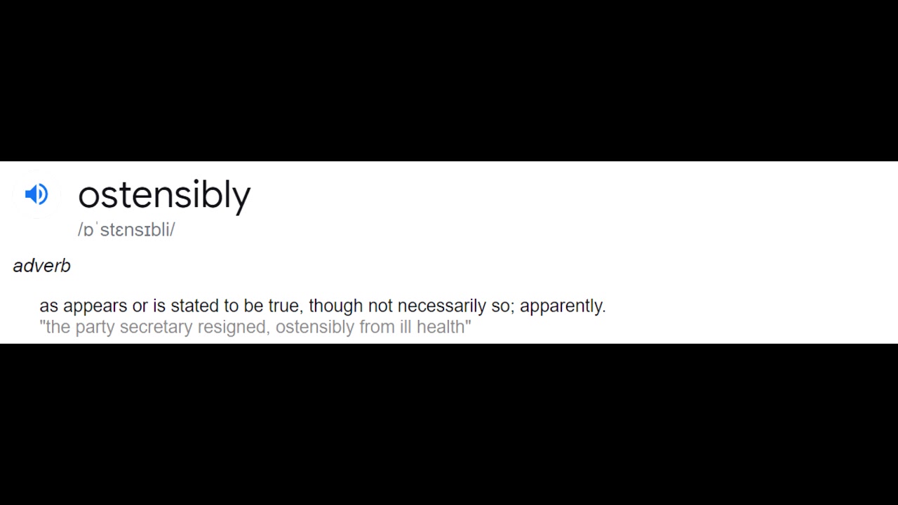 Ostensibly pronunciation - YouTube