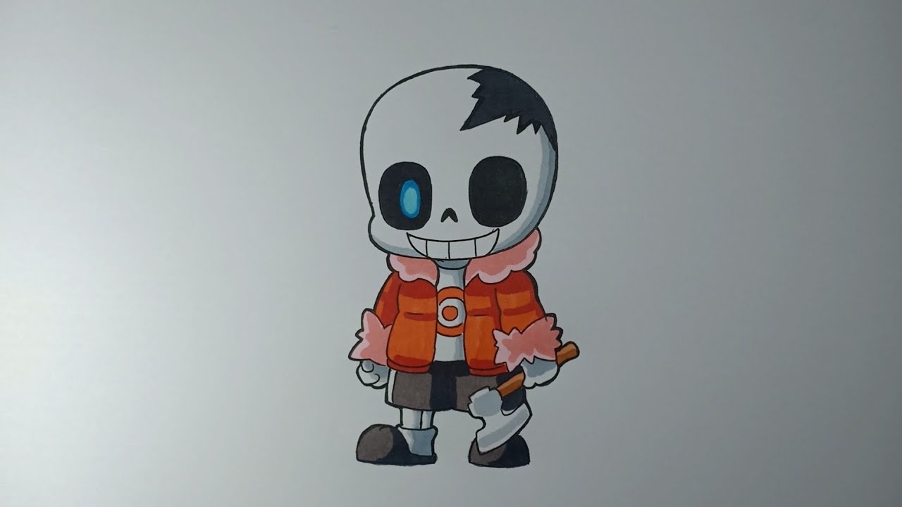 DRAWING LVtale Sans Chibi Very Easy - YouTube