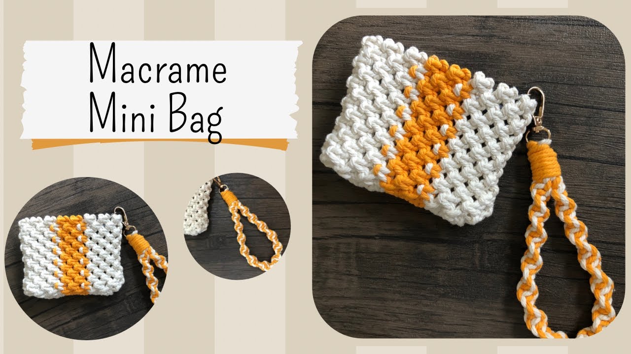 Diy Macrame Mini Bag with zipper- Porta Moedas Macrame com zíper - YouTube