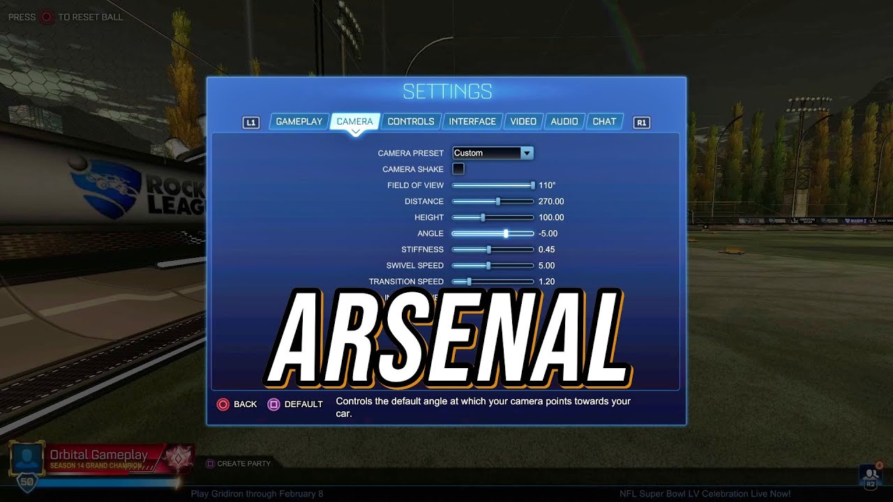 Rocket League: ARSENAL Best *NEW* PRO Settings (in desc) - YouTube