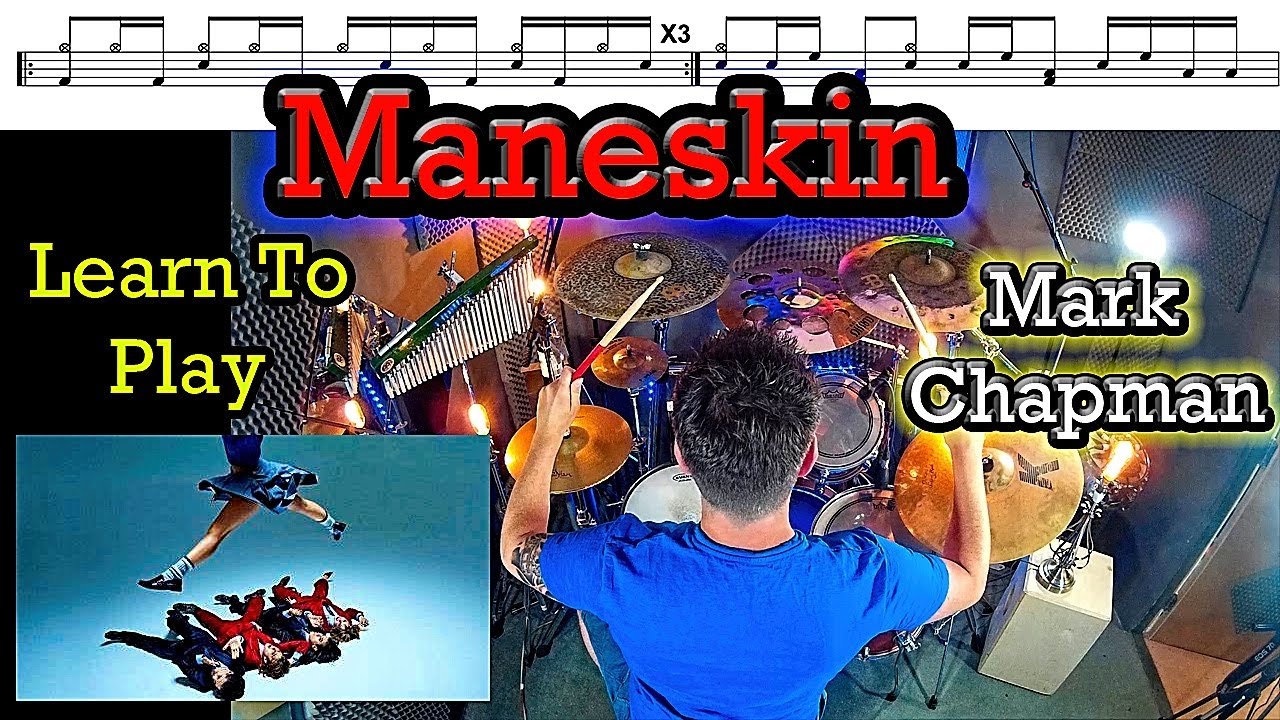 Maneskin - Mark Chapman- Drum Tutorial Lesson - YouTube