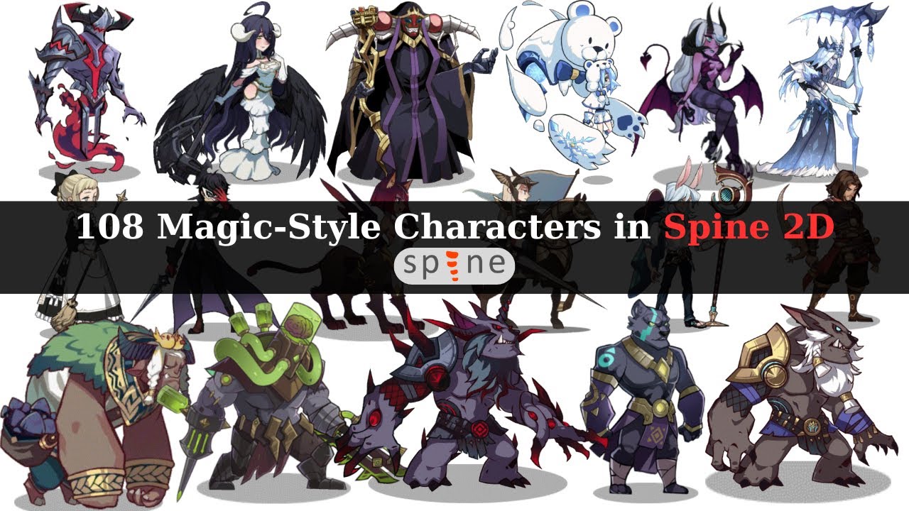 108 Magic-Style Characters in Spine 2D - YouTube