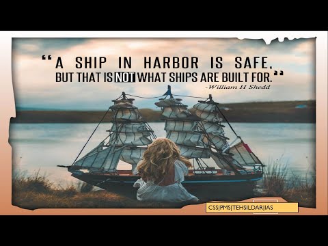 A Ship in Harbor is Safe, but that is not what ships are built for ...