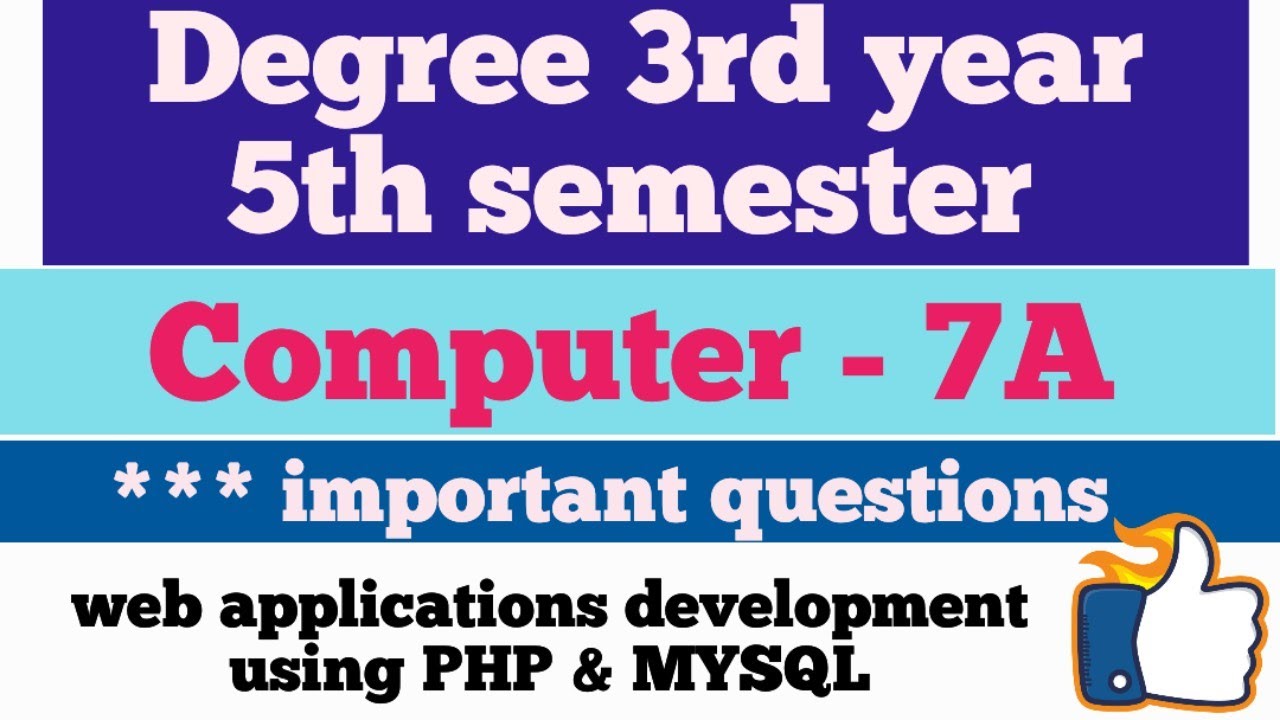Degree 3rd year 5th semester computer important questions - YouTube