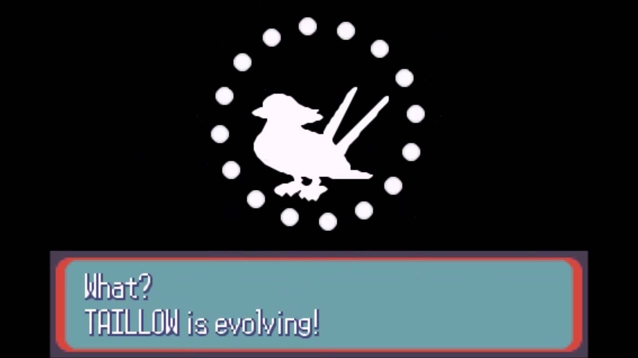 Pokémon Ruby GBA: Taillow evolves into Swellow - YouTube