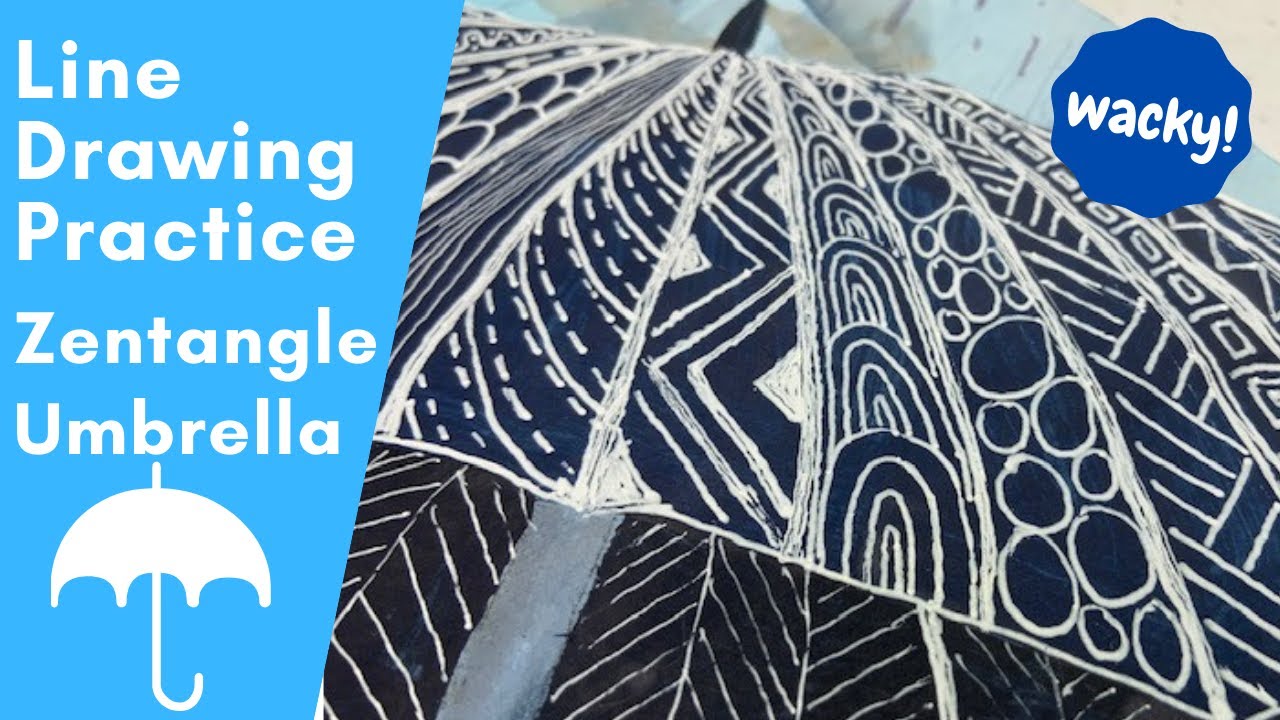 Wacky Line Drawing Practice // Zentangle Umbrella - YouTube