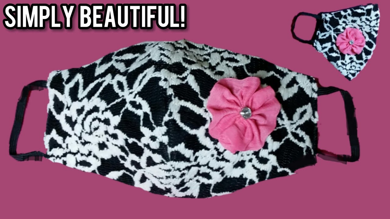 (Beautiful) A Luxurious Breathable Lace Face Mask 3 layer mask Girly ...