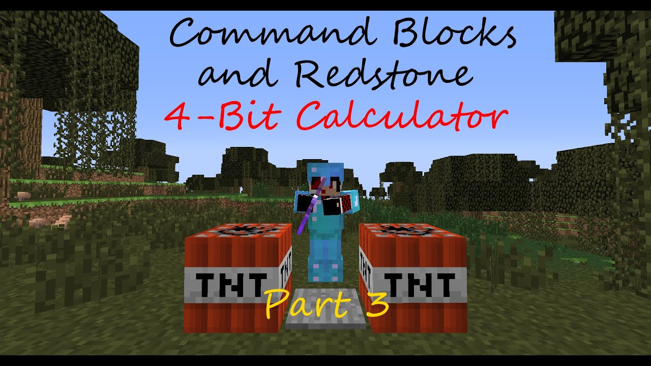Command Blocks And Redstone 4 Bit Calculator Part 3 Addsubtract Switch And Binary To Decimal 9708