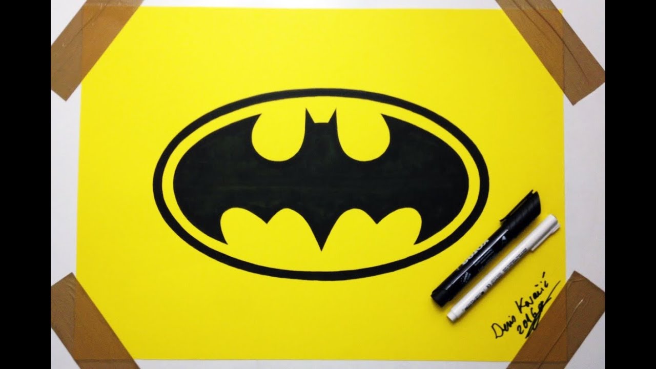 How To Draw Batman Logo - Fan Art Drawing By Denis - YouTube