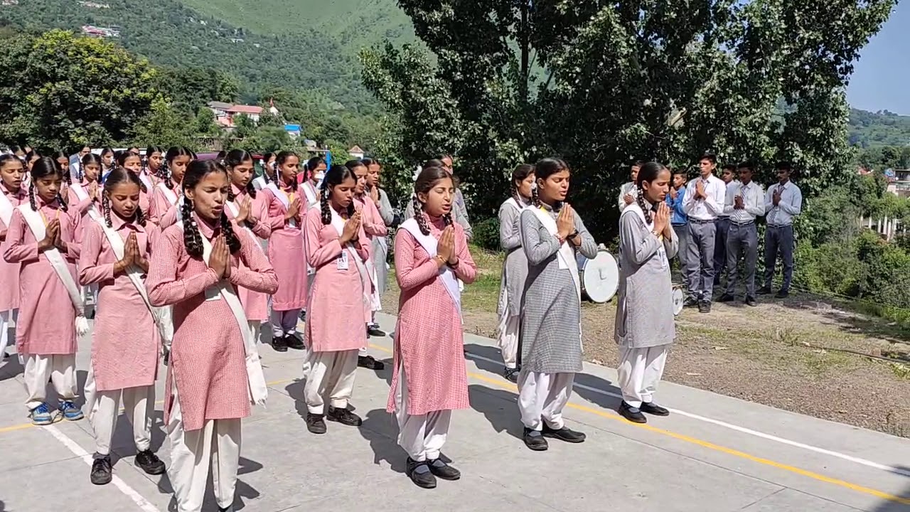 Morning assembly of GSSS SARYANJ Teh Arki Solan HP - YouTube