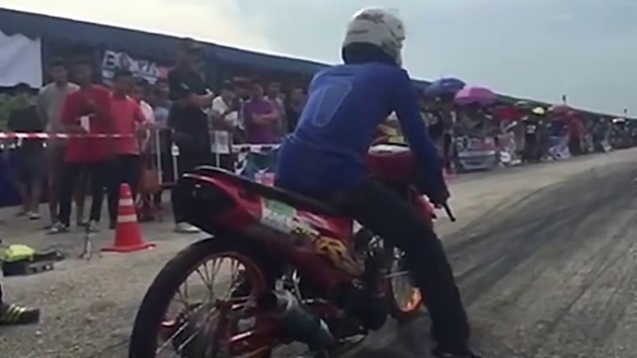 Drag Bike Thailand Honda Wave 201m - YouTube