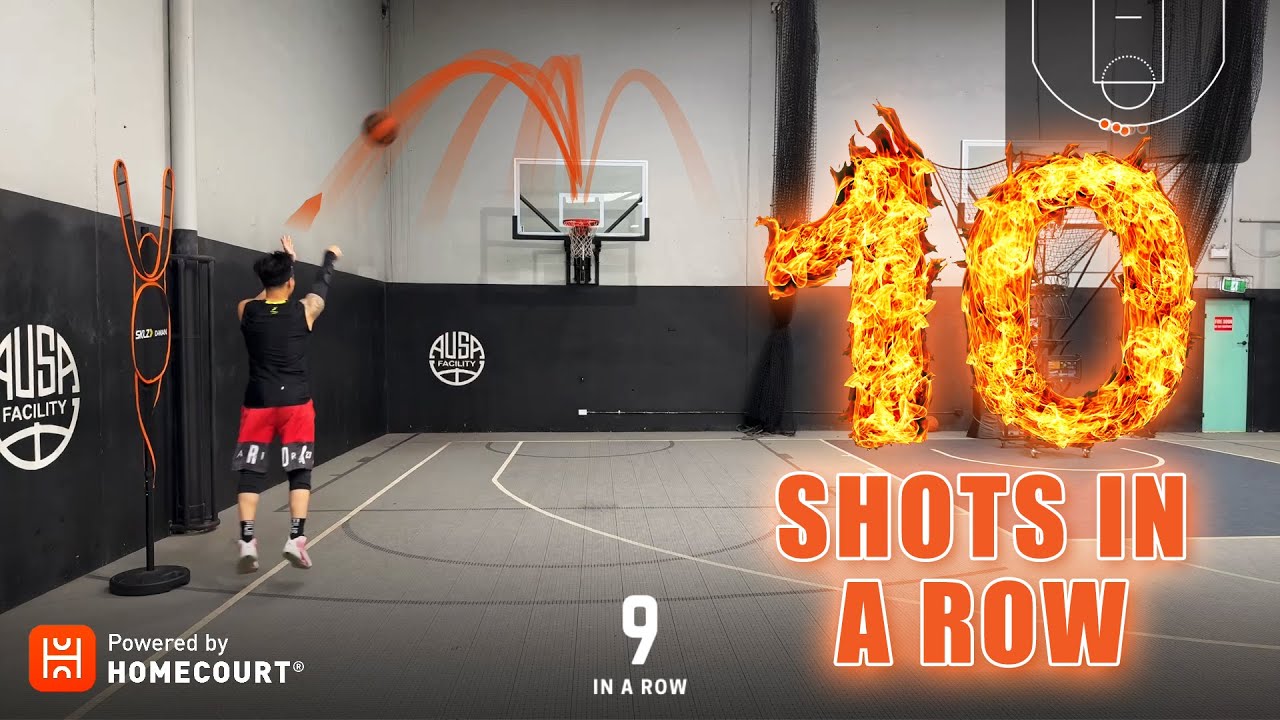 Basketball Automatic 3-pointers 10 in a row with @HomeCourtAi App 🏀 🔥 ...