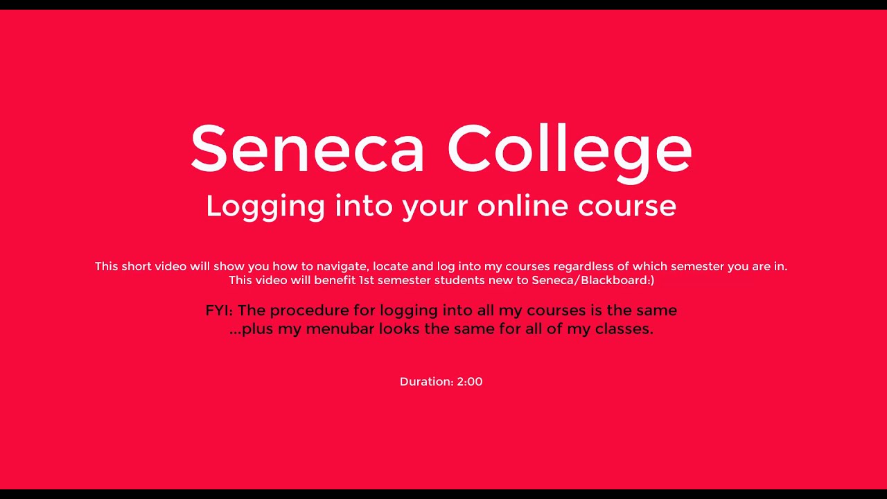 SENECA: Joining an online class session - YouTube