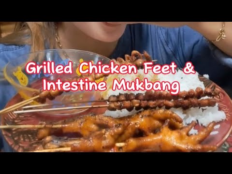 Grilled Chicken Feet & Intestine Mukbang |Filipino Food |Street Food ...