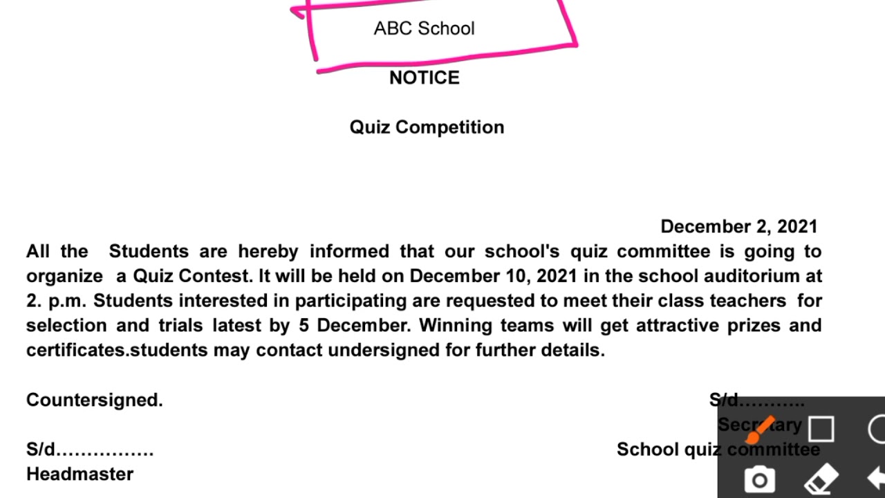 NOTICE WRITING QUIZ COMPETITION CLASS 10 YouTube notice-writing-quiz-competition-class-10-youtube