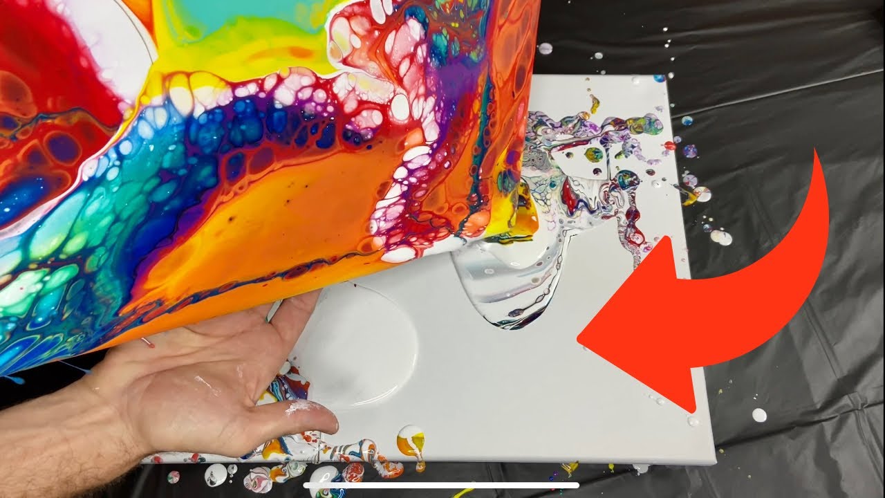 Wow Canvas Underneath! Acrylic Pour Paint Drips! - YouTube