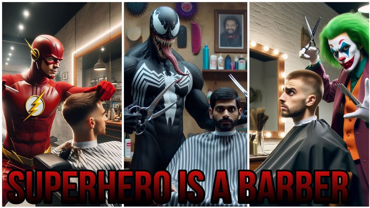 Superhero is a barber ⚡ ( Avengers & Dc ) But Barber , /AI Super/ - YouTube