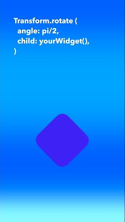 Flutter Widgets in 60 seconds: Transform - YouTube
