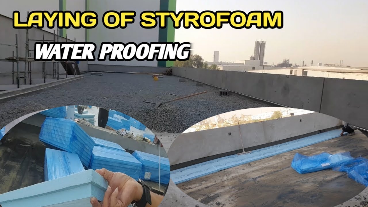 Process of water proofing w/ Styrofoam & gravel finishes - YouTube