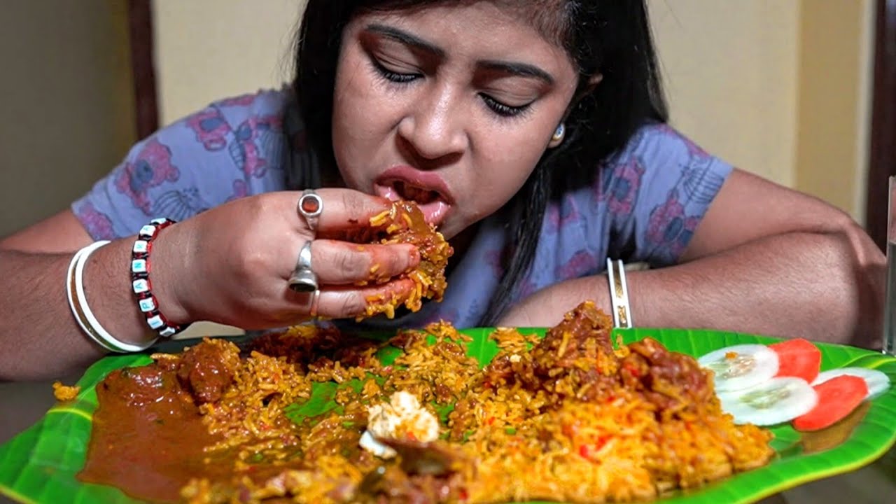 Mutton Biryani Mutton Curry Eating Show In Big Bites - YouTube