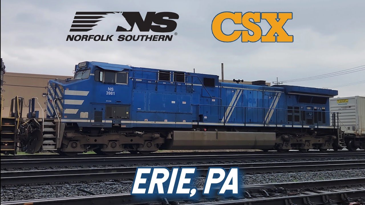 Catching A CEFX Engine & A New CSX SD23T4 - Erie, PA - YouTube