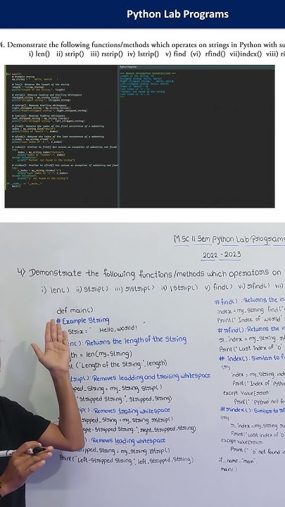 "String Mastery in Python: len(), strip(), rstrip(), lstrip(), and find() Unleashed" ಕನ್ನಡ ದಲ್ಲಿ ...