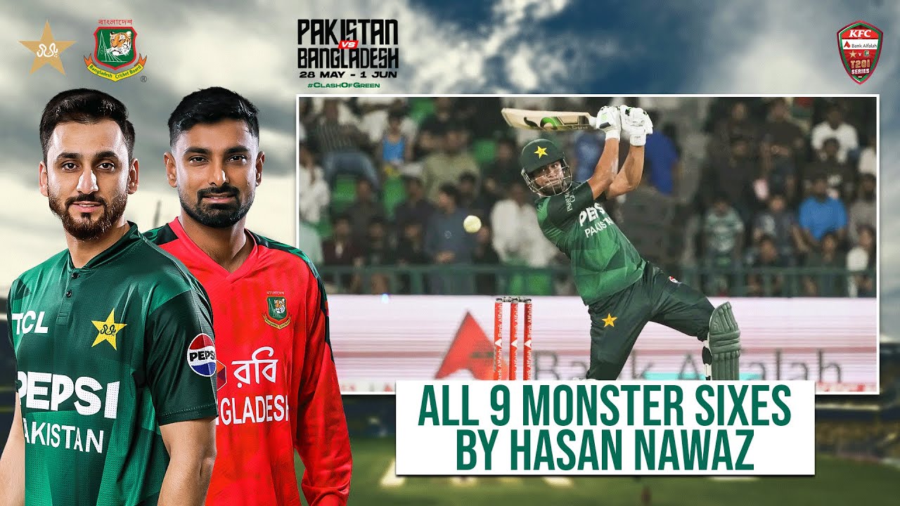 Young Gun Hasan Nawaz lights up the T20I series with 9️⃣ MONSTER SIXES ...