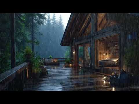 YAĞMURLU ORMANDA HUZURLU GECE  | ŞİDDETLİ YAĞMUR, ŞİMŞEK ve DOĞA SESLERİ