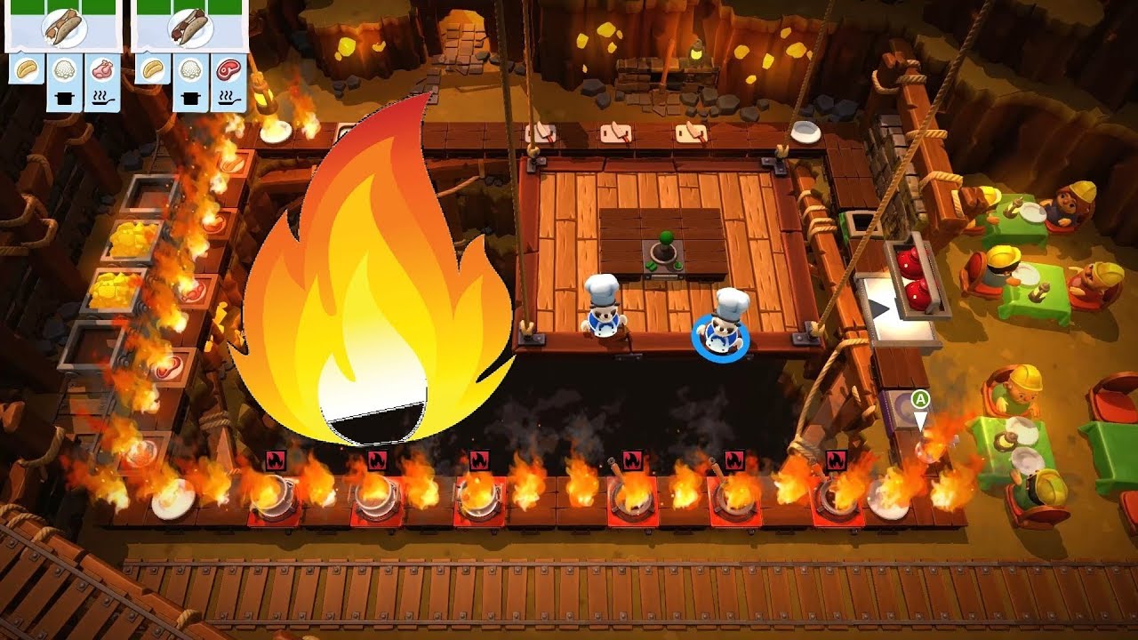 Overcooked 2 ambient sounds - Fire - Setting everything on fire 🔥 for 1 ...