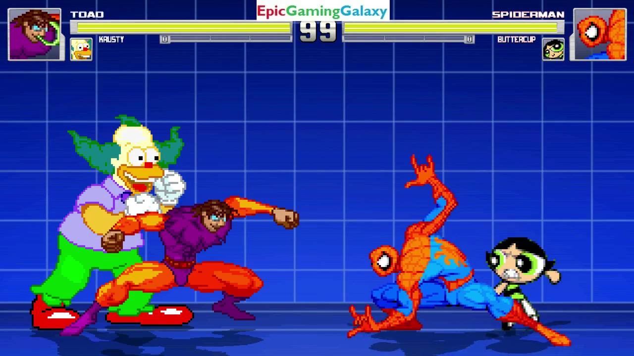 Spider-Man & Buttercup The Powerpuff Girl VS Toad & Krusty The Clown In ...