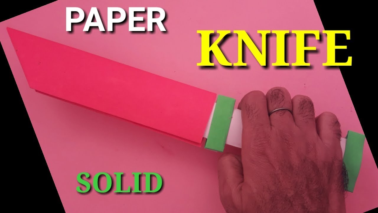 How to make paper knife - origami knife - easy origami - YouTube