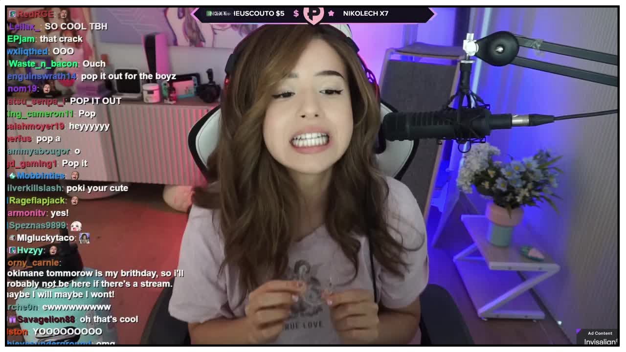 Poki popping out Invisalign | pokimane #shorts - YouTube