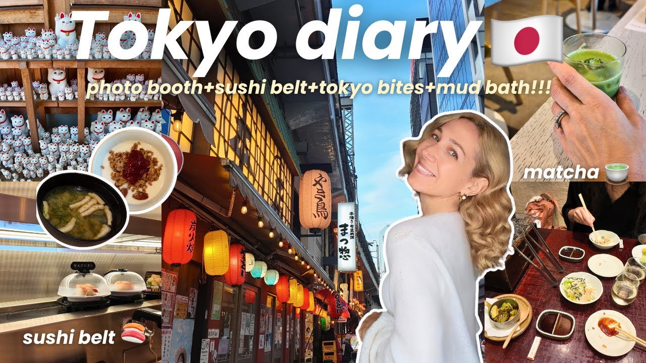 tokyo diary 🩷 what I eat, sushi belt & mud bath - YouTube