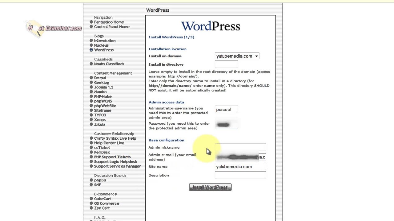 WebHosting Hub Hosting -How to setup Wordpress! - YouTube