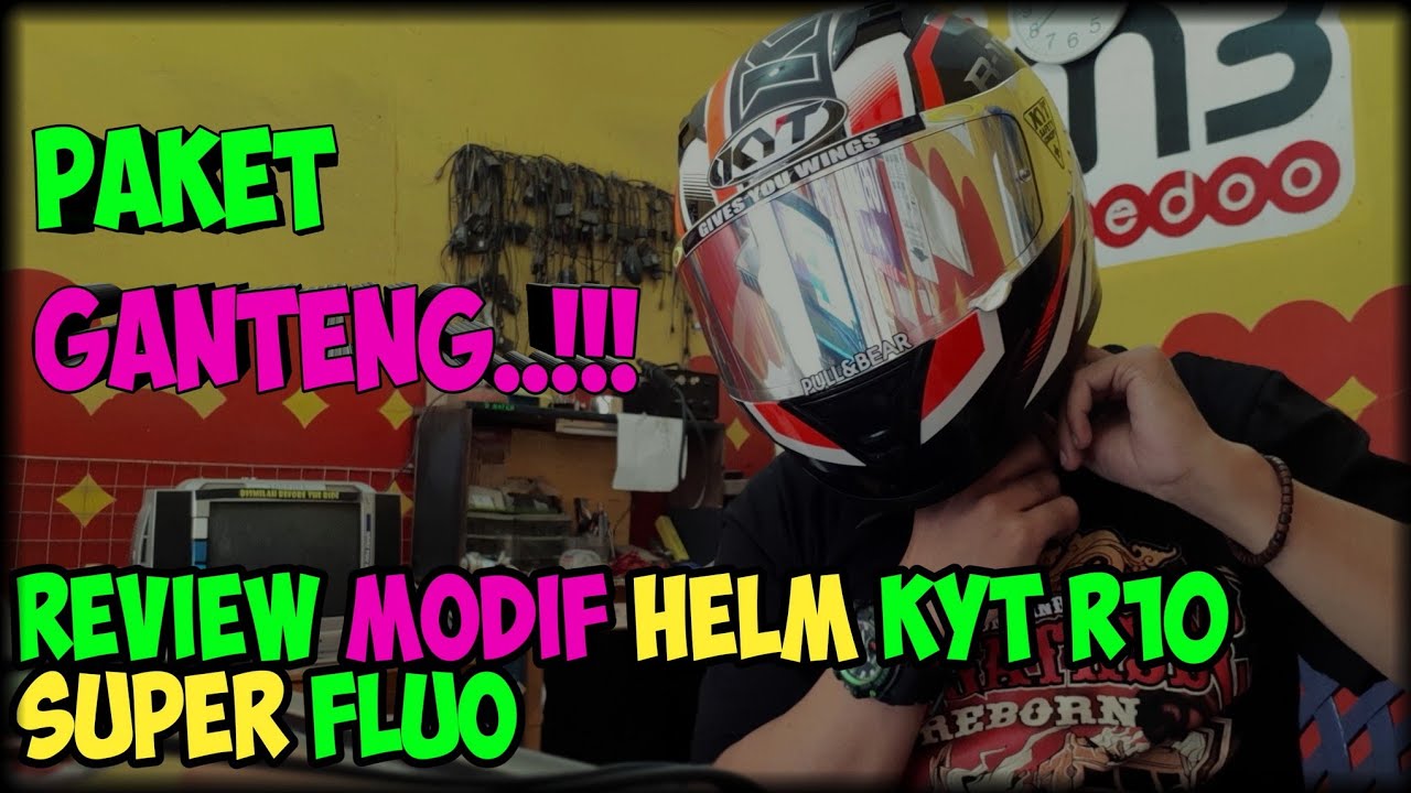 REVIEW HELM KYT R10 SUPER FLUO - YouTube