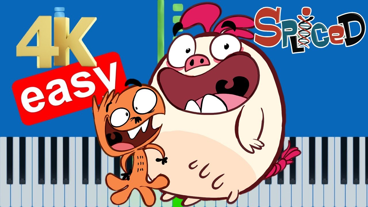 Spliced Theme Song (Slow Easy Medium) Piano Tutorial 4K - YouTube