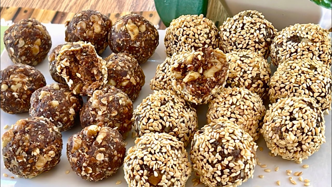 Boules D’énergie aux Dattes, Noix et aux Flocons D’avoine Riches en ...