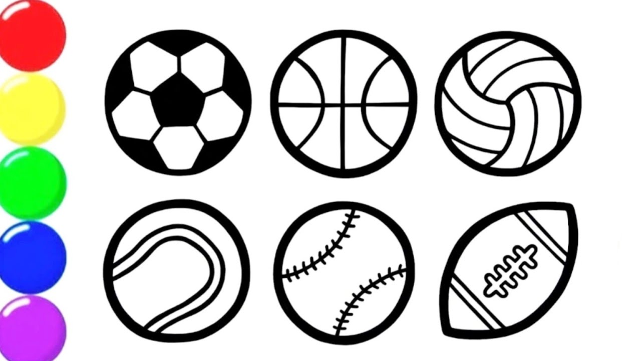 how to draw a ball, simple and easy for kids | menggambar dan mewarnai ...