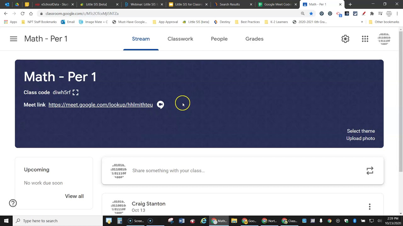 Google Classroom - copy the Meet Link - YouTube