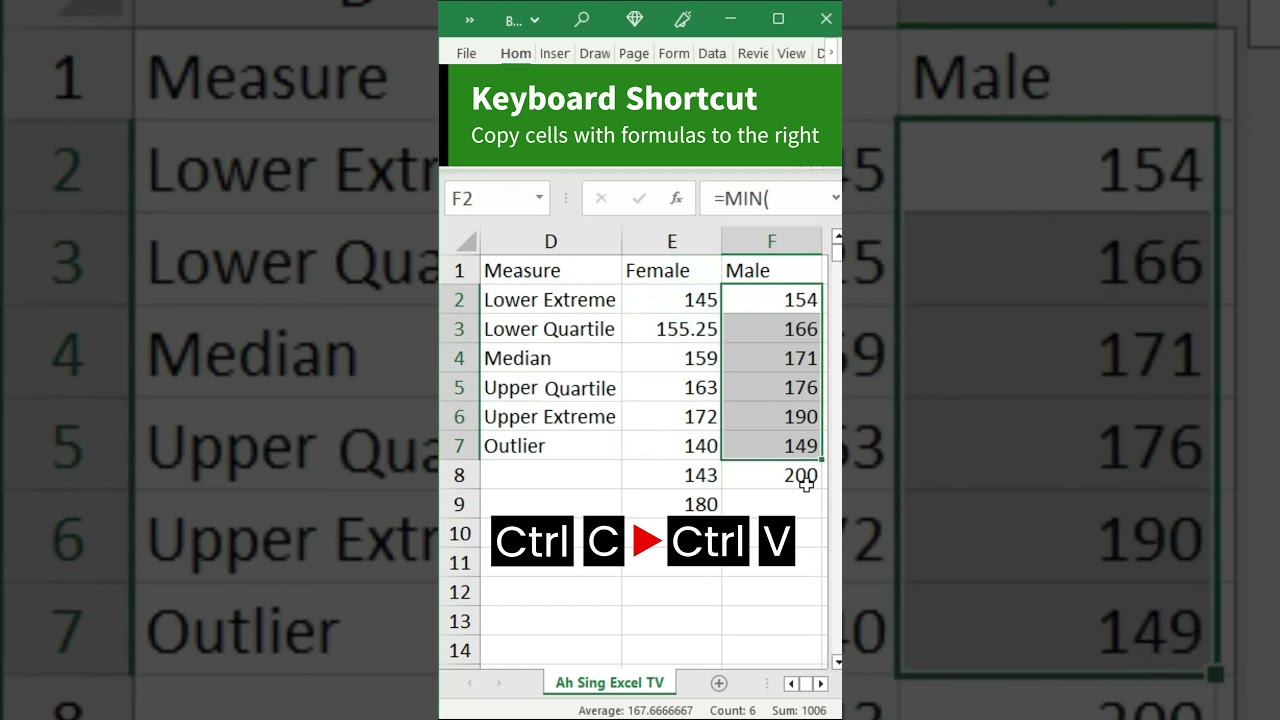Keyboard Shortcut To Copy Cells With Formulas To The Right YouTube Keyboard Shortcut To Copy Cells With Formulas To The Right YouTube
