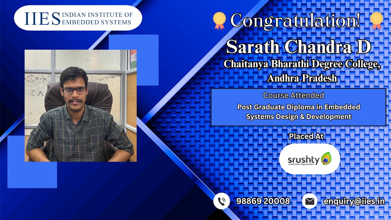 Student Success Spotlight: Sarath Chandra D placed at Srushty Global ...