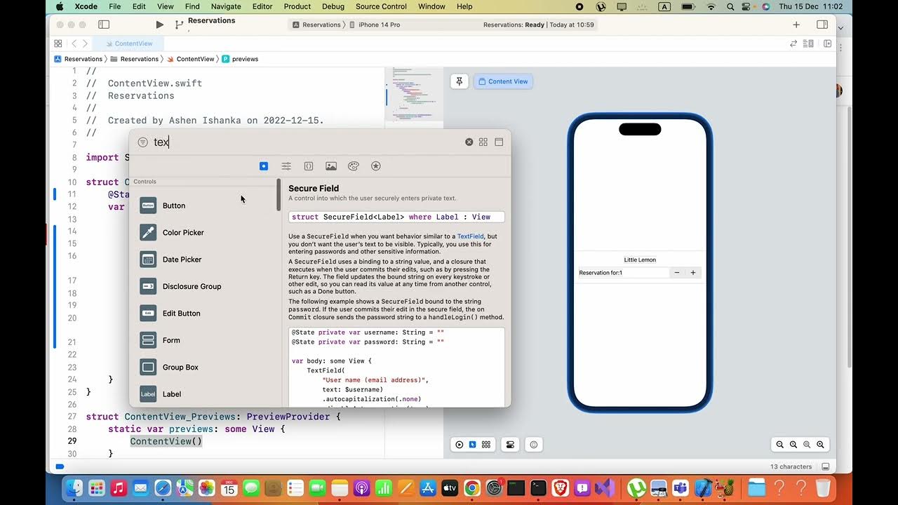 How to add layout components from Library into Canvas or into code in Swift UI Xcode App - YouTube